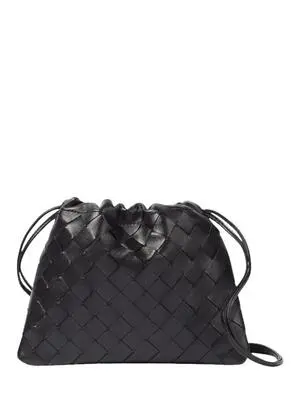 Bottega Veneta Small Leather Crossbody Bag - Black