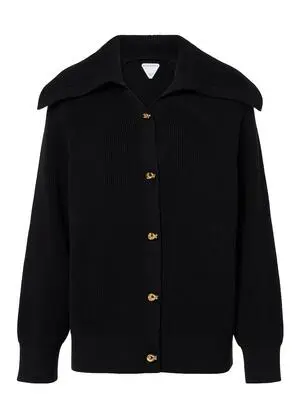 Bottega Veneta Knot Ribbed Knit Cardigan - Black