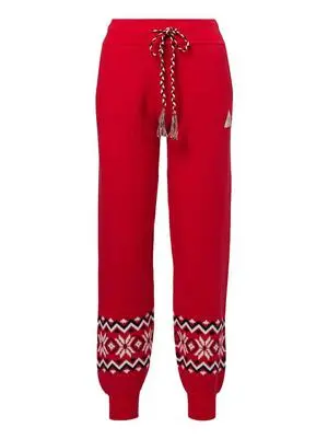 The Upside Keystone Jojo Embroidered Track Pants - Red