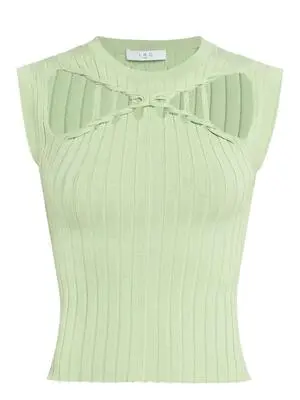 IRO PARIS Kayan Cut-out Sleeveless Knit Top - Almond Green