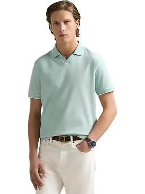 Polo Ralph Lauren Short Sleeve Tonal Jacquard Mesh Polo Shirt - Celadon/white