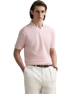 Polo Ralph Lauren Short Sleeve Tonal Jacquard Mesh Polo Shirt - Garden Pink/white