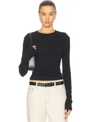 GRLFRND Crew Neck Extra Long Sleeve Tee Black