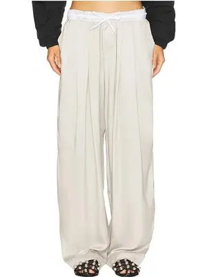 Alexander Wang Trouser With Turned Down Waistband - Oyster White