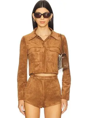 Amanda Uprichard Lucas Suede Jacket - Tan