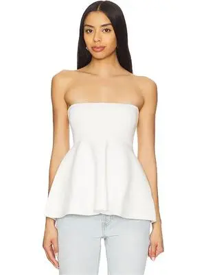 Line & Dot Isadore Knit Peplum Top - Ivory