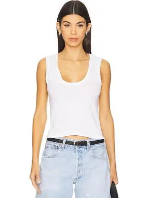 PERFECTWHITETEE Khara Scoop Tank - White