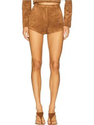 Amanda Uprichard Kelso Suede Short - Tan