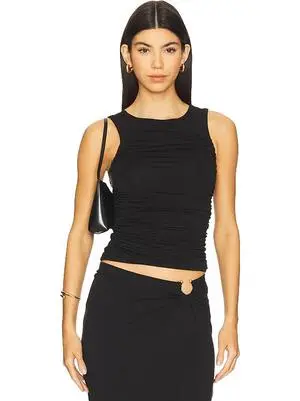 Good American Ruched Tank Top - Black001