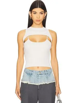 PRIVATE POLICY Mesh Harness Tank Top - White