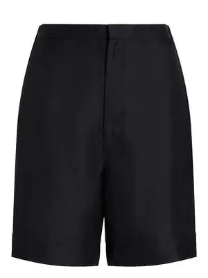 Loulou De Saison Poseidon Silk-twill Shorts - Black