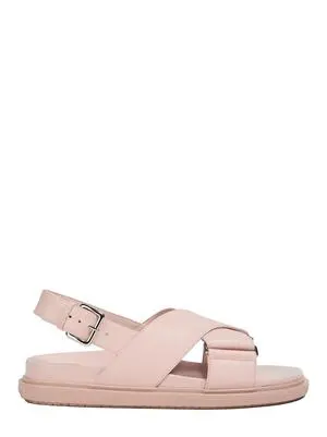Marni Fussbett Leather Slingback Sandals Pastel Pink