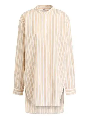 TOTEME Striped Cotton And Silk-blend Shirt - Beige