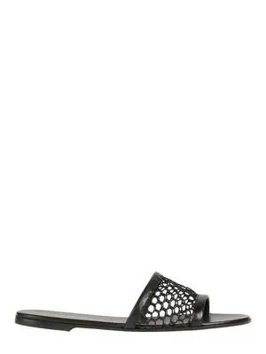 GIANVITO ROSSI Gianvito Rossi Leather And Fishnet Slides