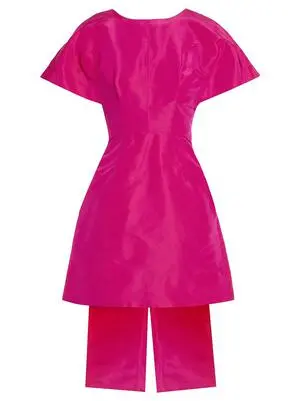 Carolina Herrera Bow-detailed Silk-faille Mini Dress - Fuchsia