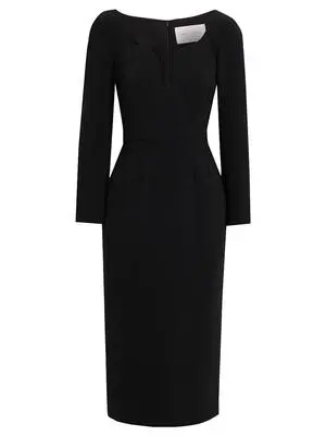 Carolina Herrera Crepe Midi Dress - Black