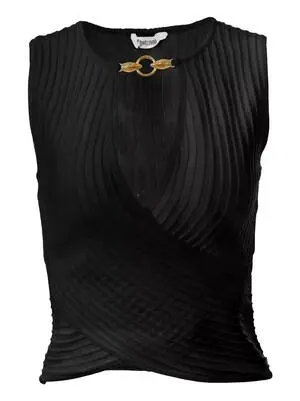 Just Cavalli Plaque-detail Tank Top - Black