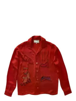 GLASS CYPRESS Foot On Silk Shirt