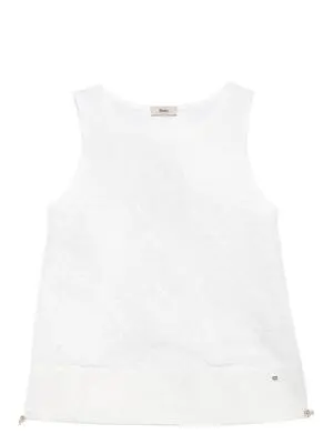 Herno Crochet-panel Vest - White