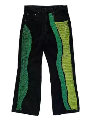 GLASS CYPRESS Bead-embellished Jeans - Black