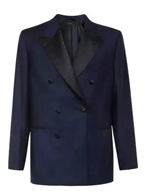 Brioni Satin-lapels Blazer - Blue