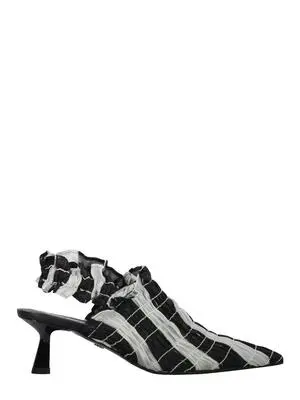 AMY CROOKES 50mm Striped Pumps - Black