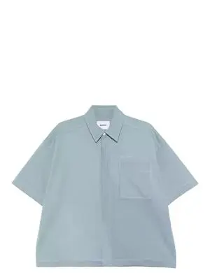 BONSAI Contrast-stitching Shirt - Blue