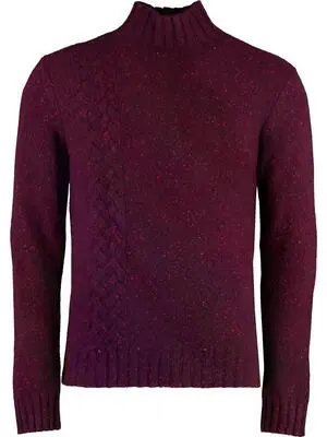 Malo Malo Cashmere High Neck Sweater Red