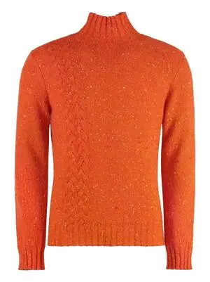 Malo High Neck Sweater - Orange