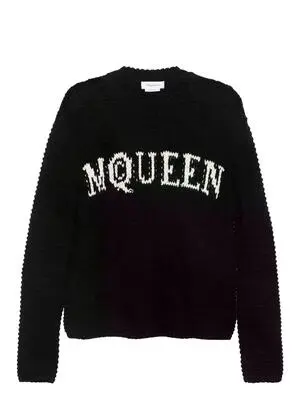 Alexander McQueen Logo-intarsia Sweater - Black