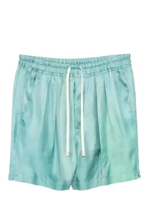 TOM FORD Pleated Silk Shorts - Blue