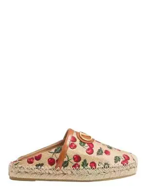 Valentino Garavani 25mm Vlogo Signature Cherryfic-print Mules - Neutrals