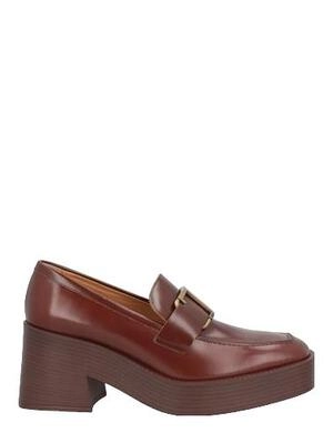 TOD'S Leather Loafers With Block Heel - Brown