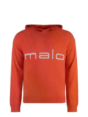 Malo Logo-intarsia Hoodie - Orange