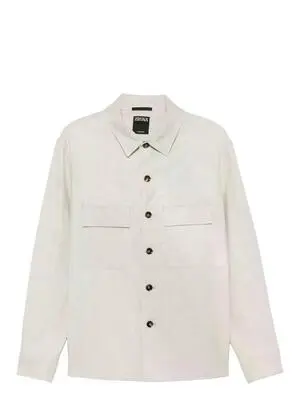 Zegna Cut-away-collar Shirt - Neutrals