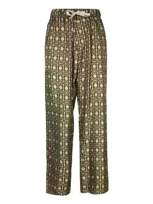 Palm Angels Silk Pajama Pants - Neutrals