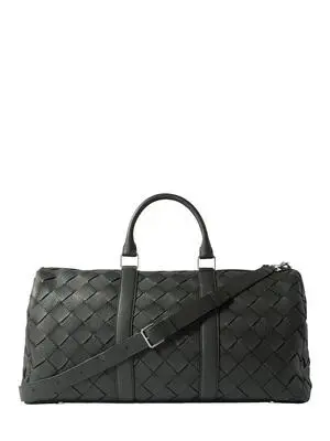 Bottega Veneta Intrecciato Leather Duffle Bag - Black