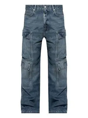 Rick Owens Double Cargo Pant Jeans - Washed Indigo