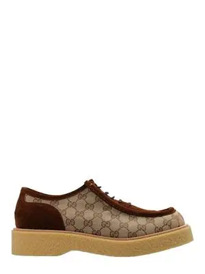 Gucci Gg Supreme Lace-up Sneakers - Brown