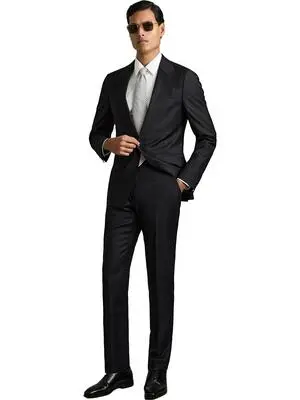 REISS Oscar Single-breasted Wool-blend Suit Blazer Classic-fit - Navy