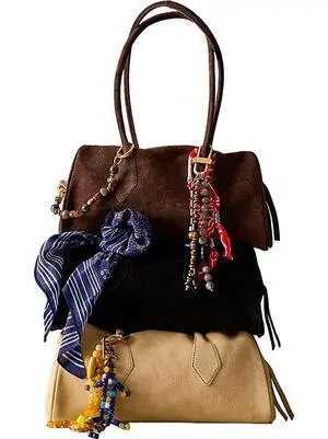 Free People Sierra Suede Shoulder Bag - Chocolate