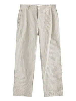 KESTIN Aberlour Seersucker Trousers - Ecru/blue Stripe