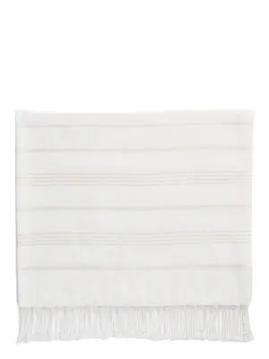 Vince Stripe Cotton-cashmere Wrap - White