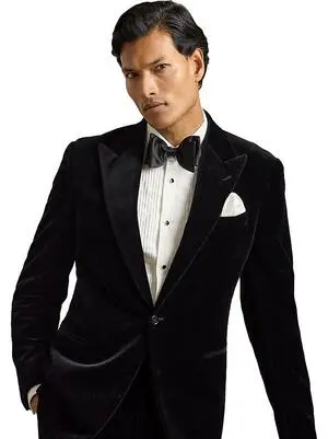 Ralph Lauren Gregory Velvet Tailored Jacket - Black