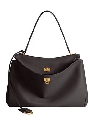 Balenciaga Balenciaga Medium Leather Rodeo Top-Handle Bag Brown