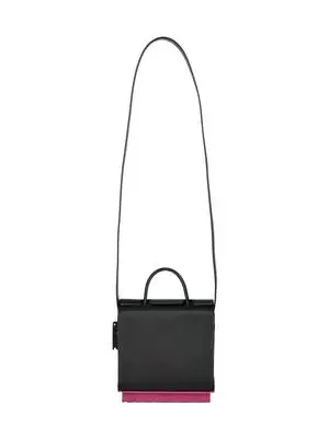 Off-White Leather Cross Body Bag - Black