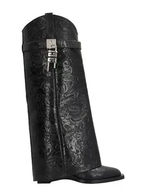Givenchy 60mm Shark Lock Cowboy Boots - Black
