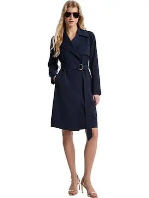 Michael Kors Belted Trench Coat - Blue