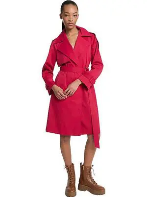Michael Kors Michael Kors Belted Trench Coat Red