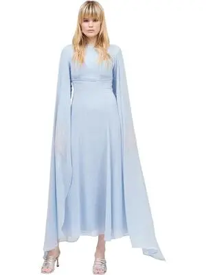MARYISA Ruffle Maxi Dress Ice Blue